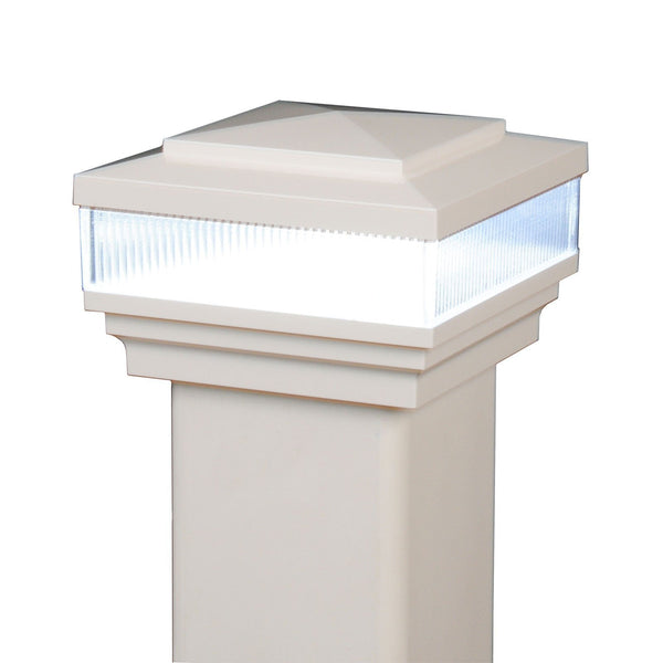 4" x 4" Cape May Low Voltage Scallop Lens LED Light Post Cap (Box of 6 ...